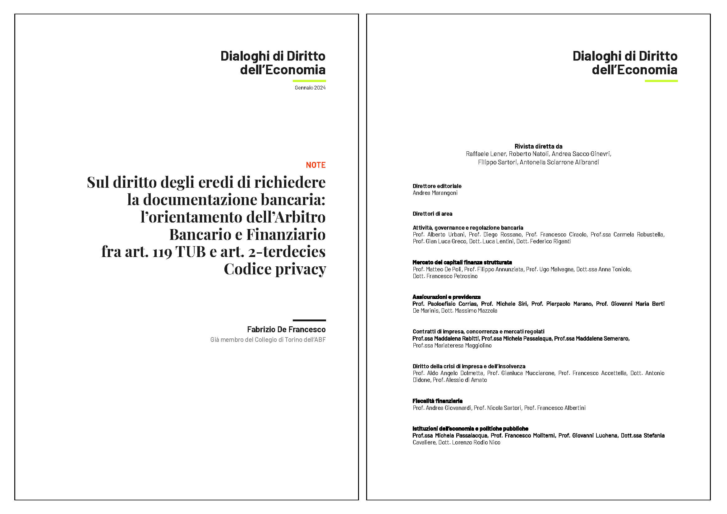 Diritto eredi ex art. 119 TUB di richiedere documentazione bancaria